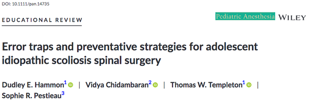 Error Traps and Preventative Strategies for Adolescent Idiopathic ...